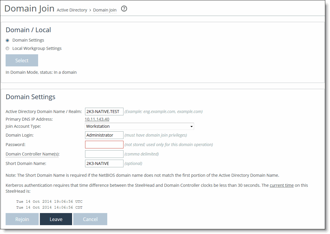 Joining a Windows domain or workgroup