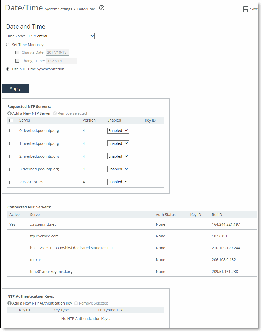 Configuring the date and time