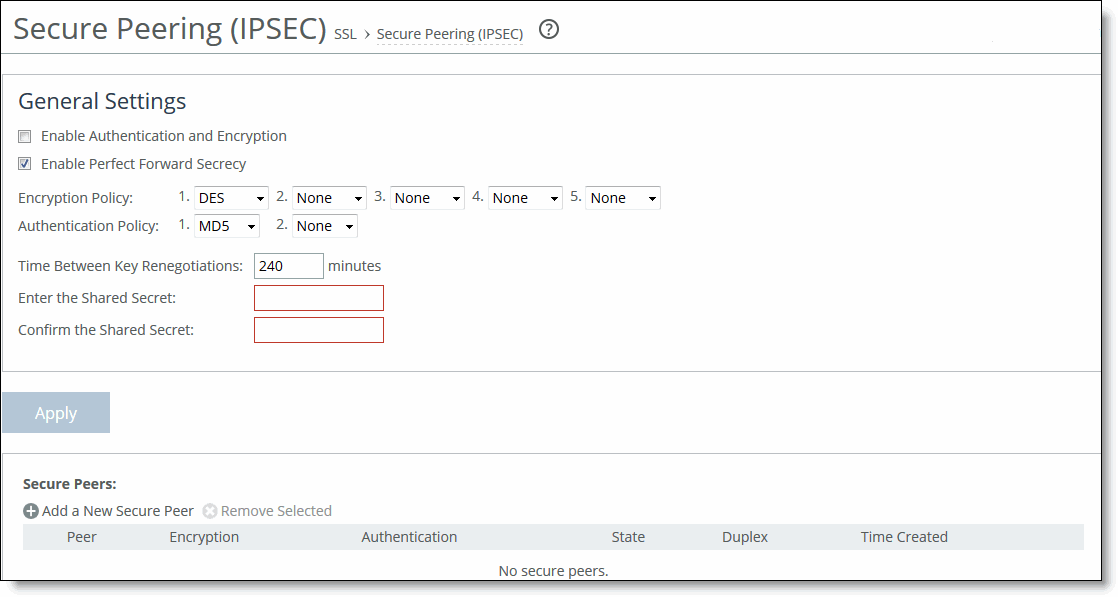 Configuring IPSec encryption