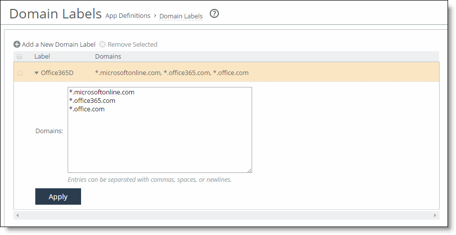 ­Configuring domain labels