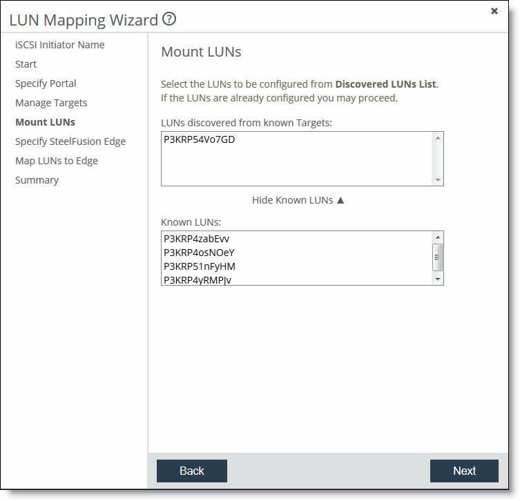 Mapping LUNs to Edges
