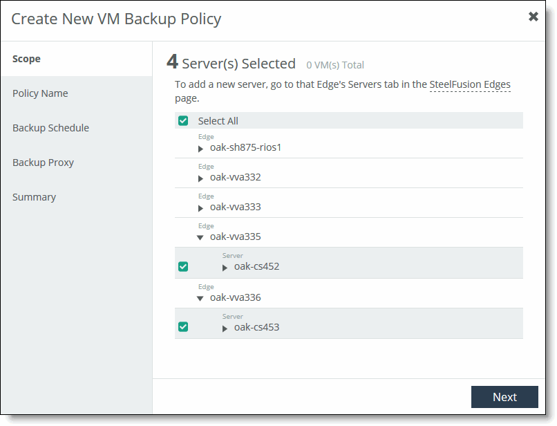 Creating a backup policy