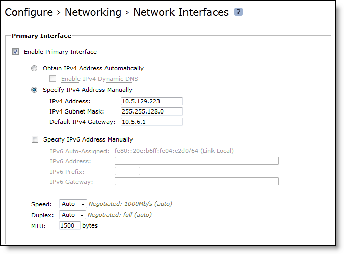 Configuring network interfaces