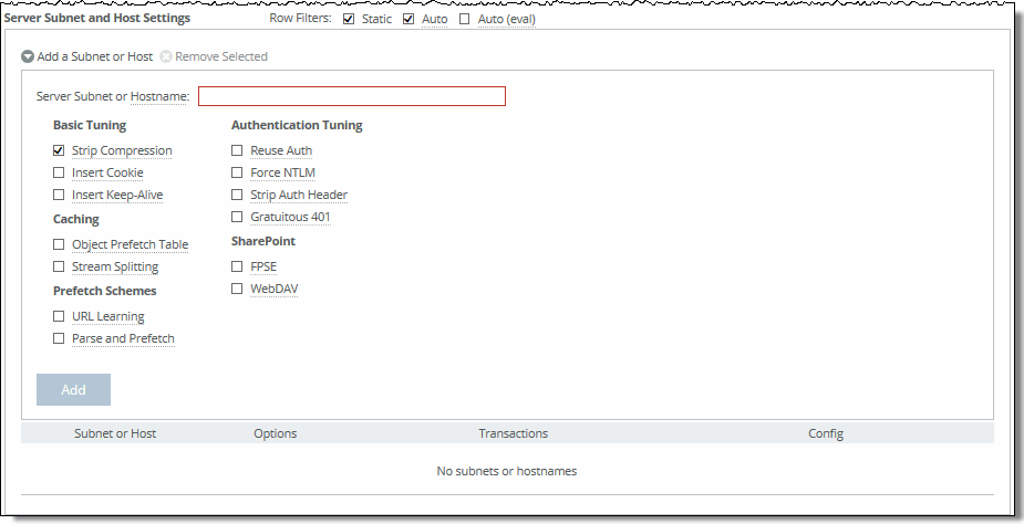 Configuring HTTP optimization