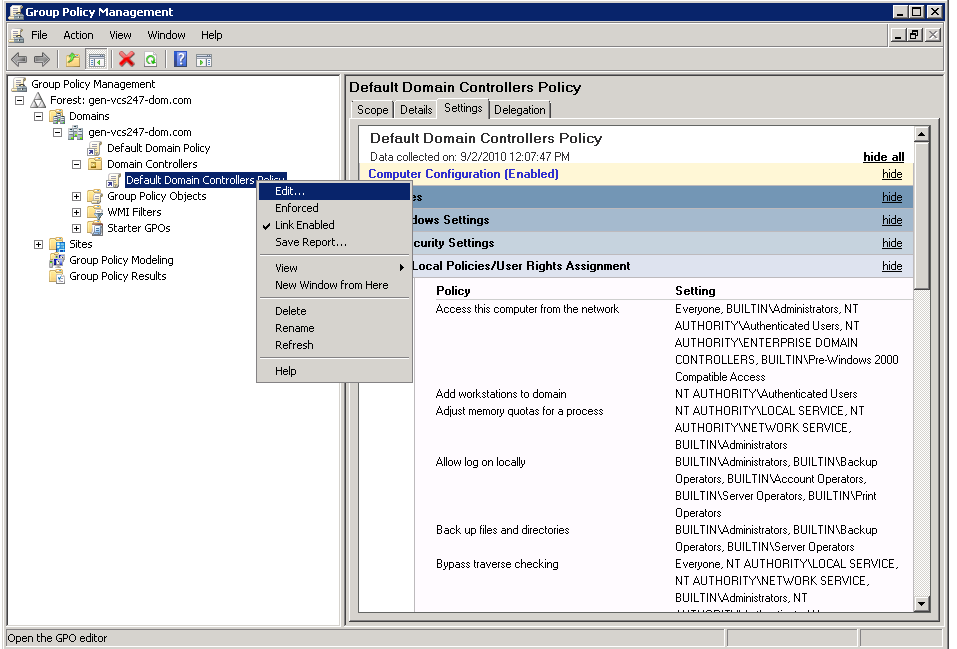 Configuring Domain Authentication Manually