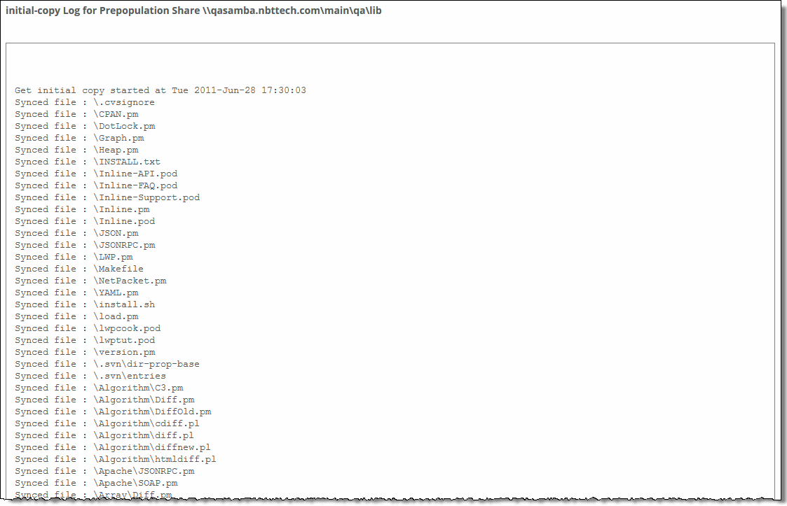 Viewing CIFS Prepopulation Share Log Reports