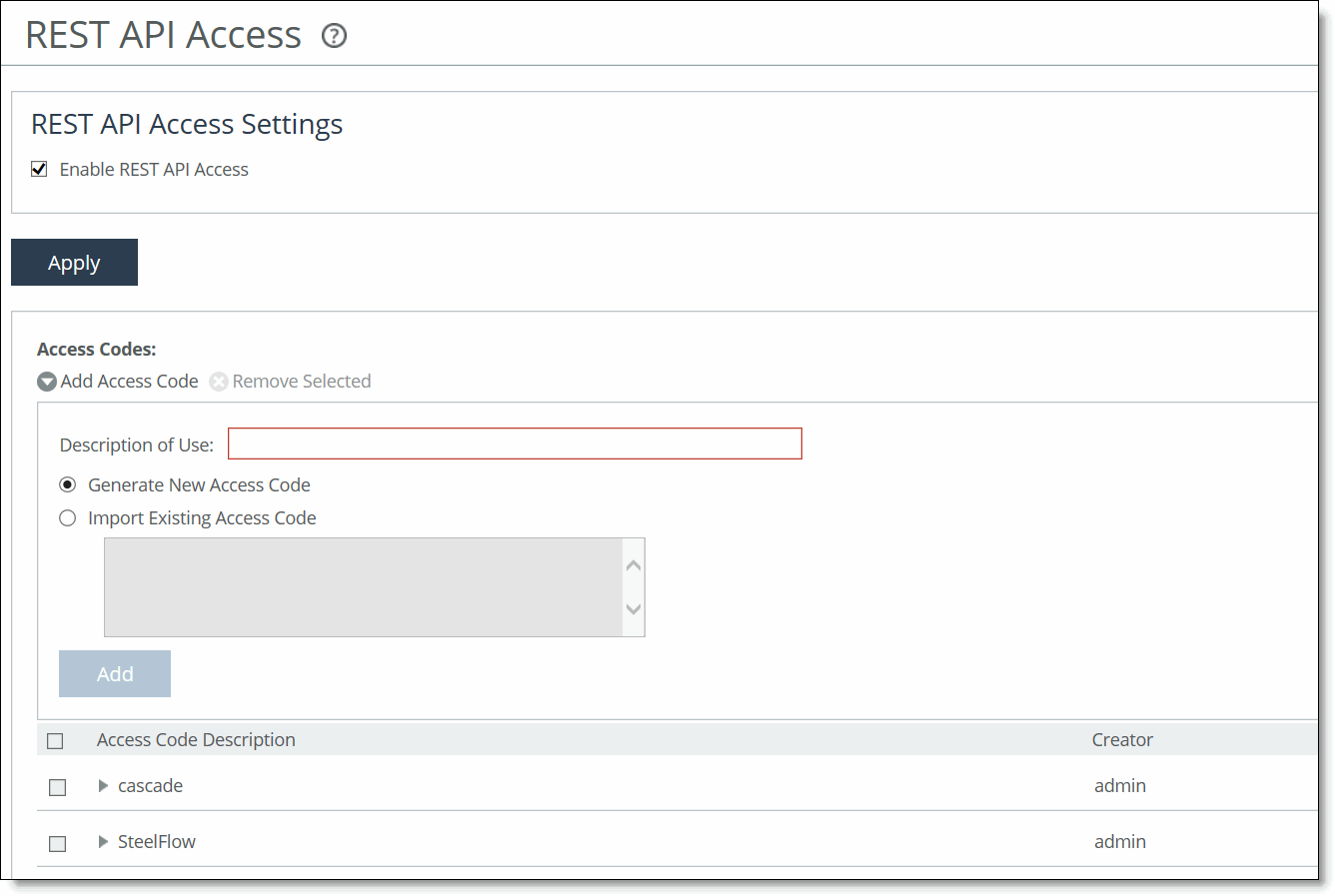 Enabling REST API access