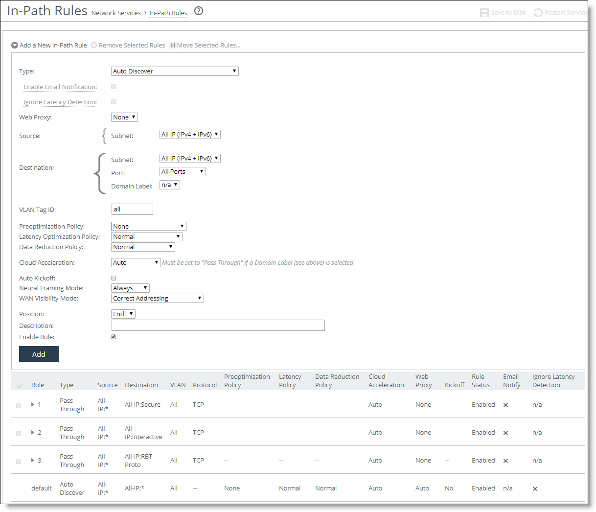Configuring In-Path Rules