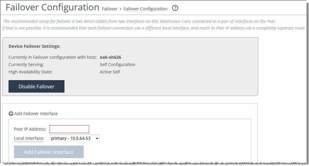 Configuring failover