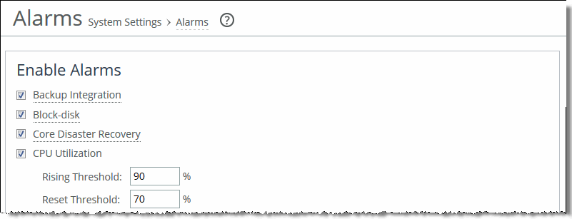 Setting alarm parameters