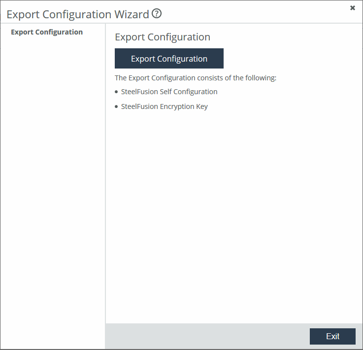 Exporting a configuration