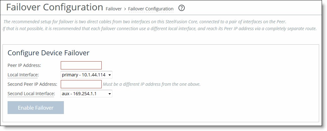 Configuring failover