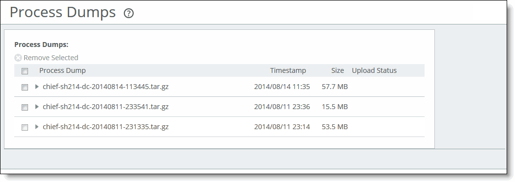 Viewing process dumps
