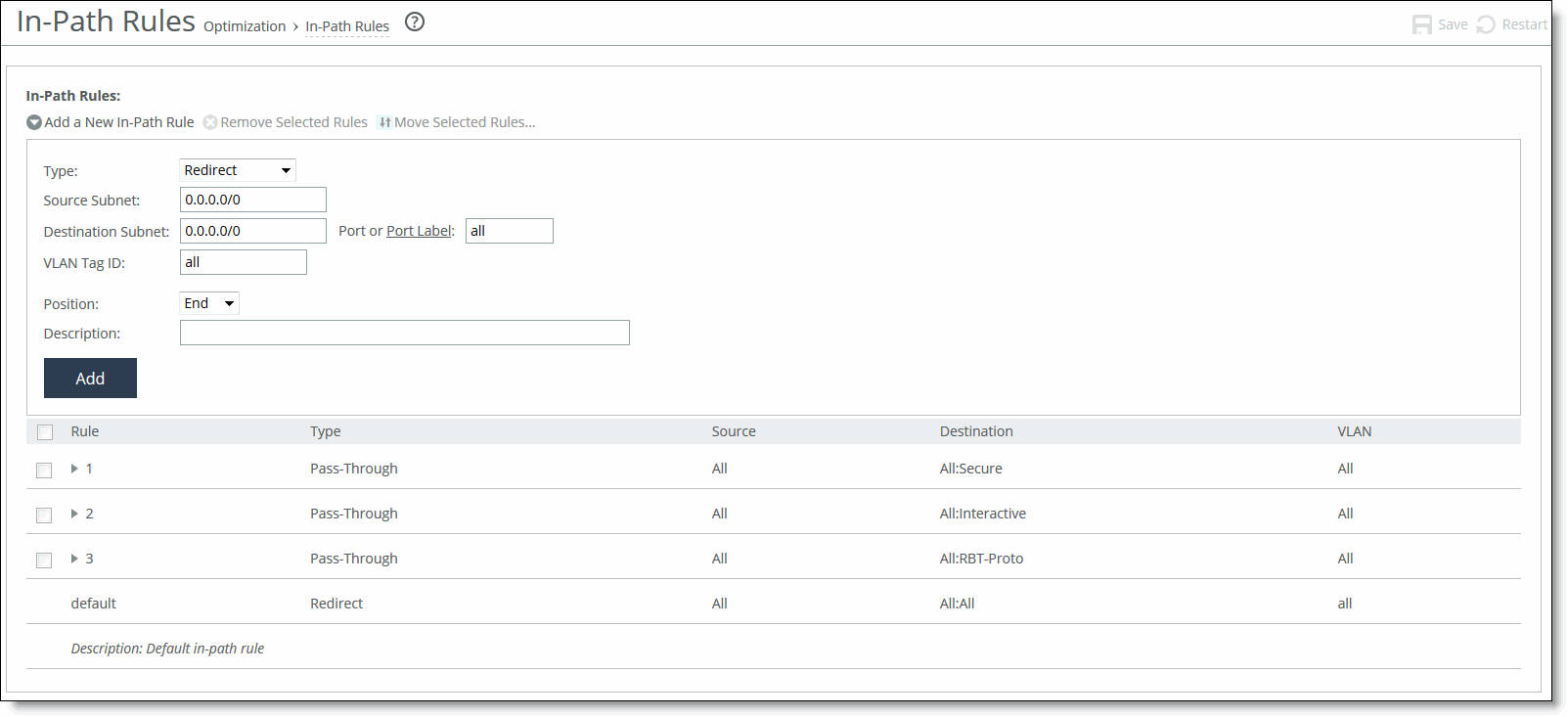 Configuring In-Path Rules