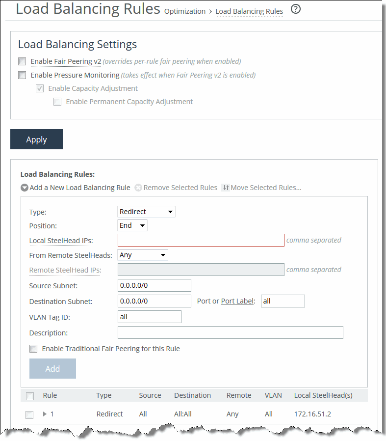 Configuring Load-Balancing Rules