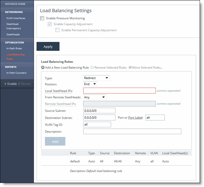 Configuring Load-Balancing Rules