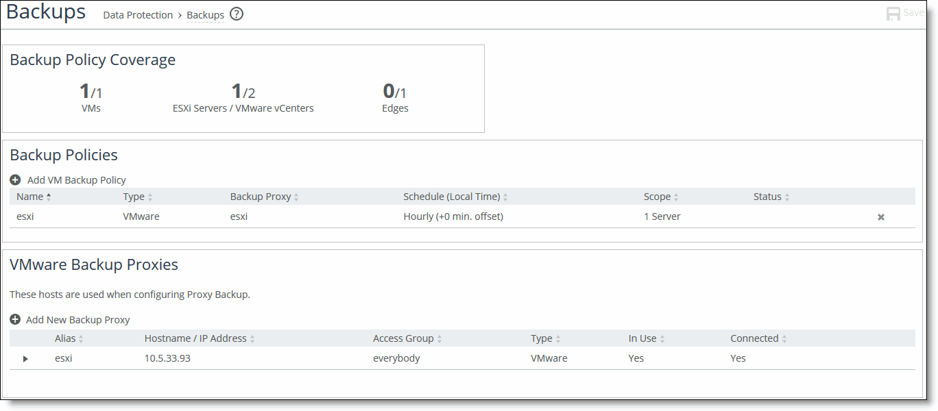 Creating a backup policy