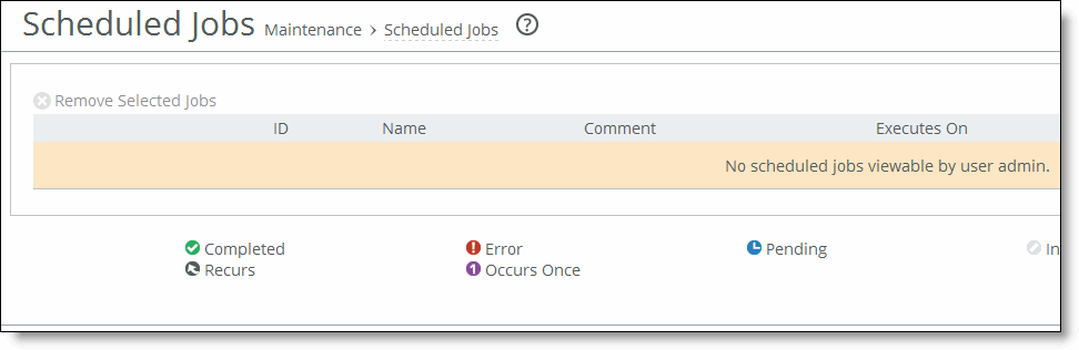Displaying scheduled jobs
