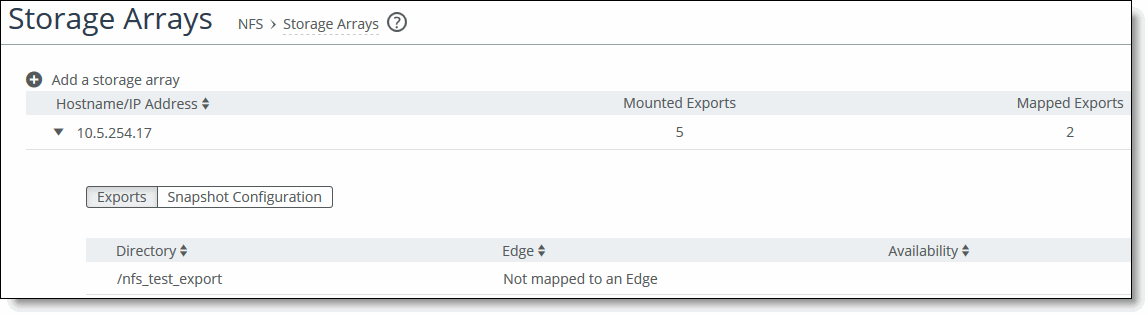 Configuring the storage array for exports or backups