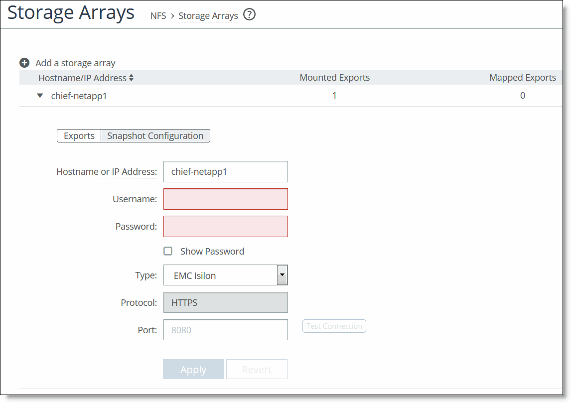 Configuring a storage array for snapshot access