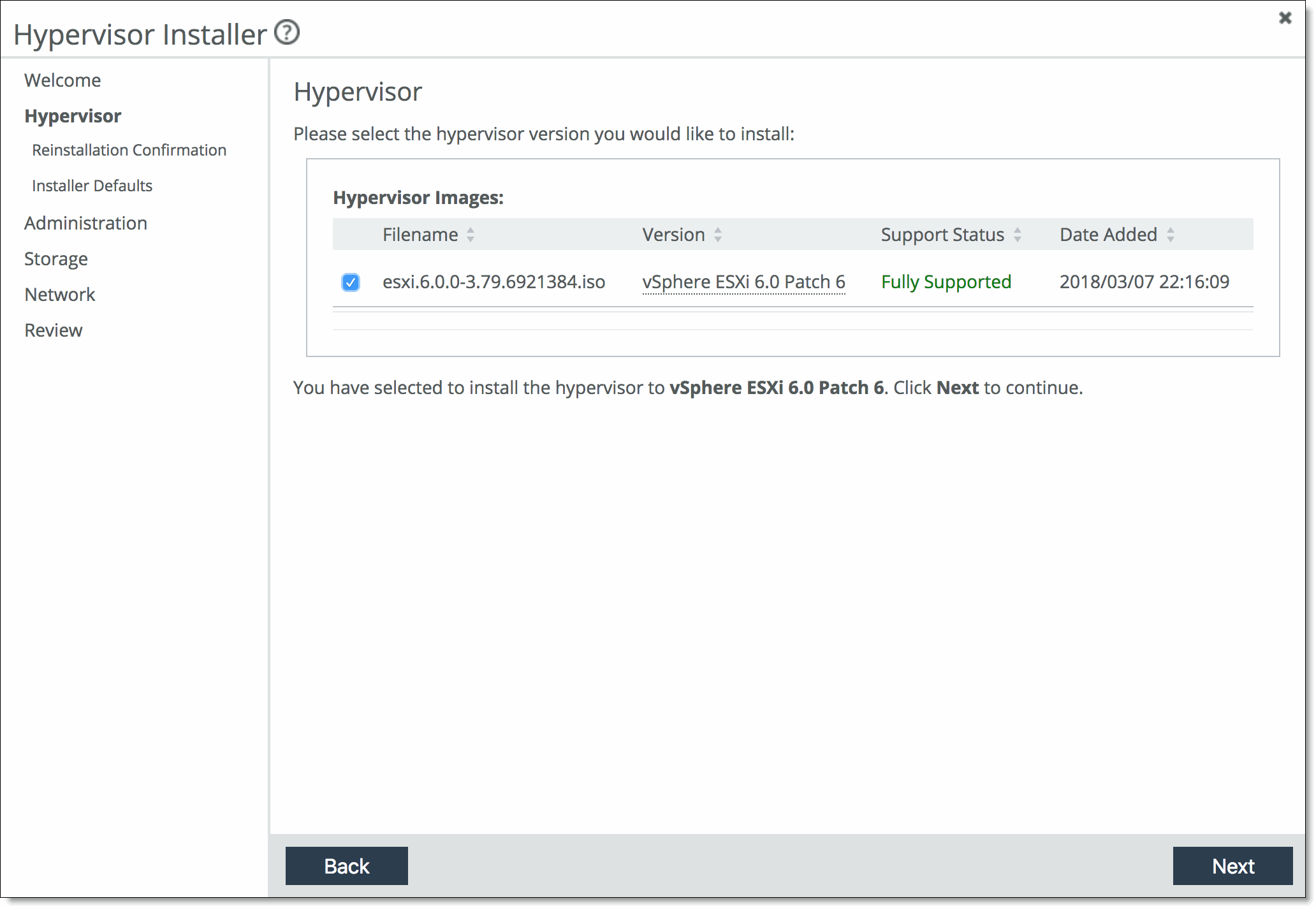Using the Hypervisor Installer