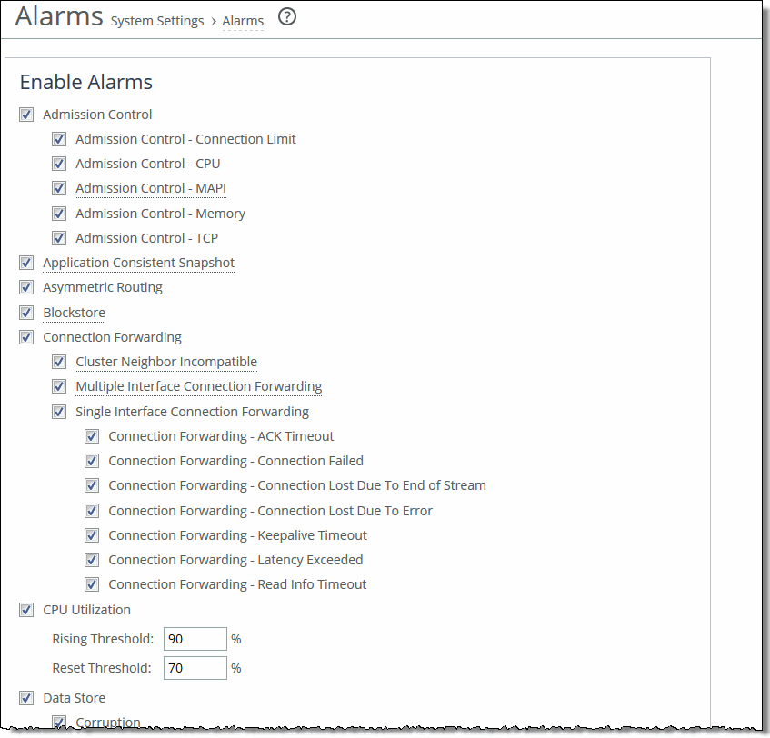 Configuring alarm settings