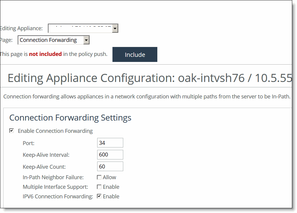 Managing connection forwarding