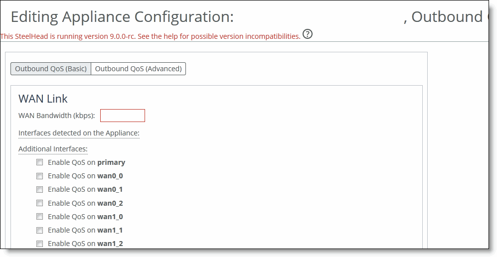 Managing outbound QoS interfaces