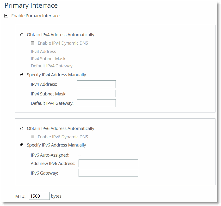 Configuring base interfaces