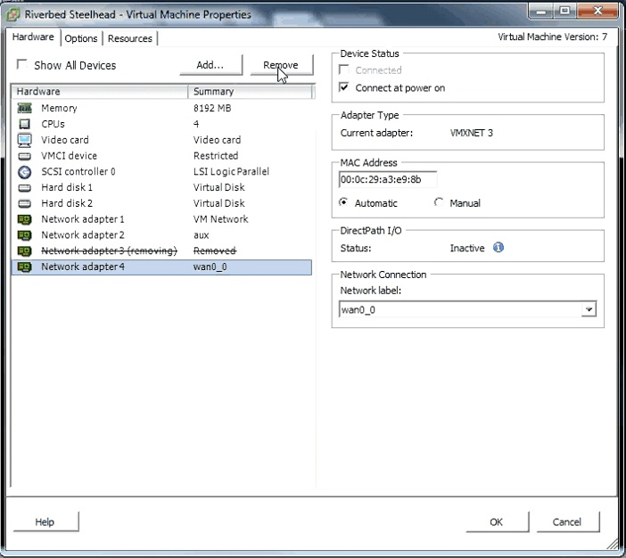 Installing NICs for SteelHead Virtual Edition Appliances