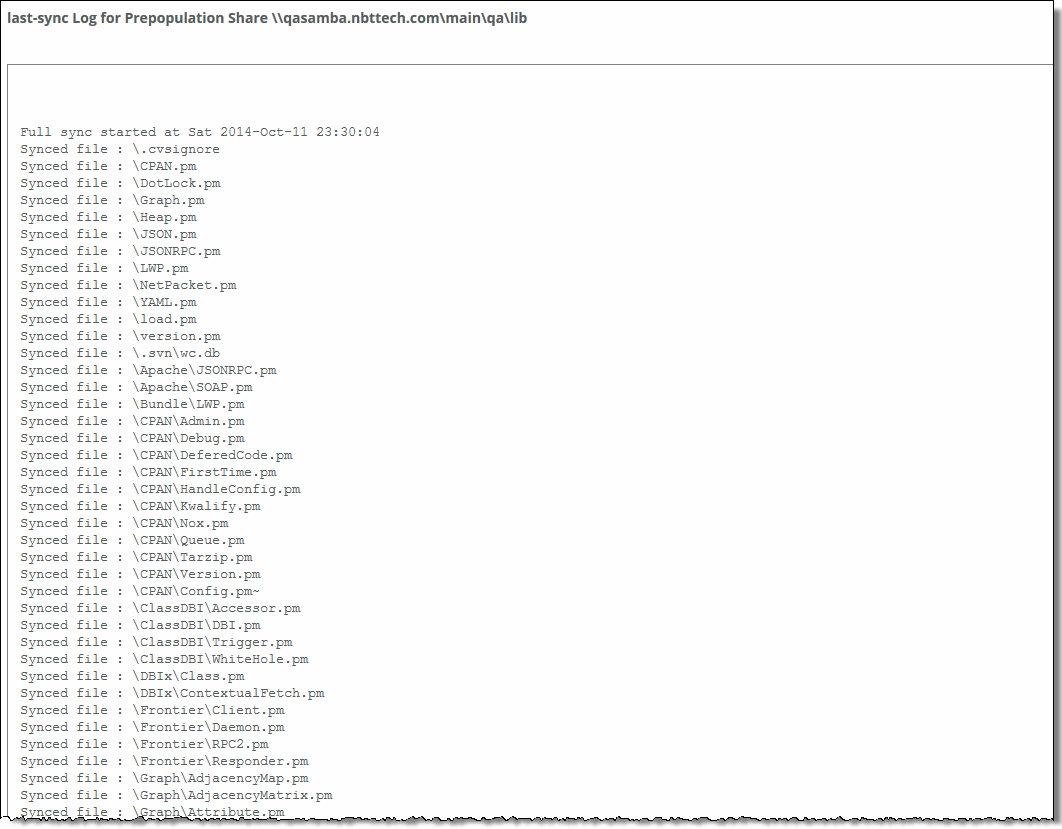 Viewing CIFS Prepopulation Share Log reports