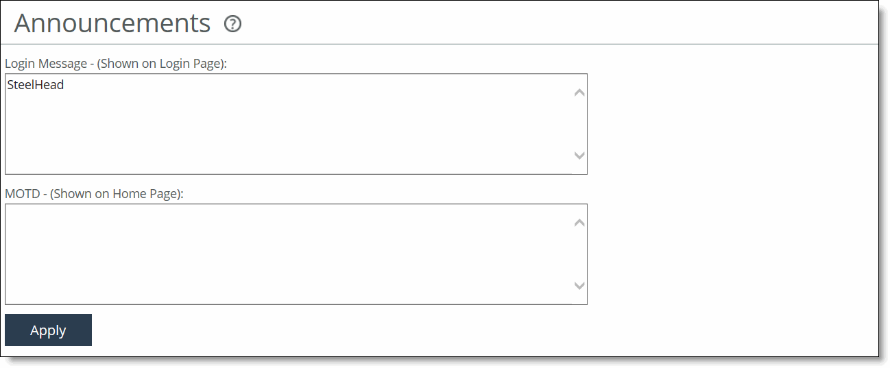 Setting announcements