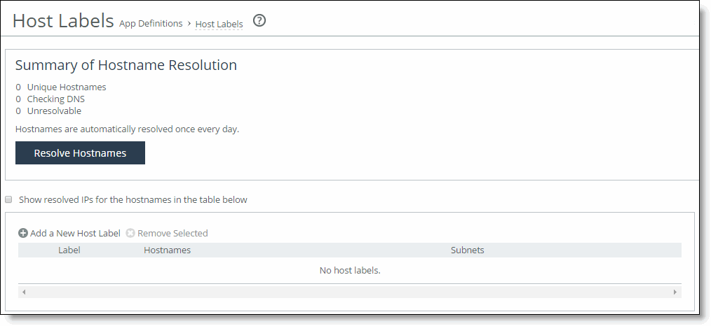 Configuring host labels