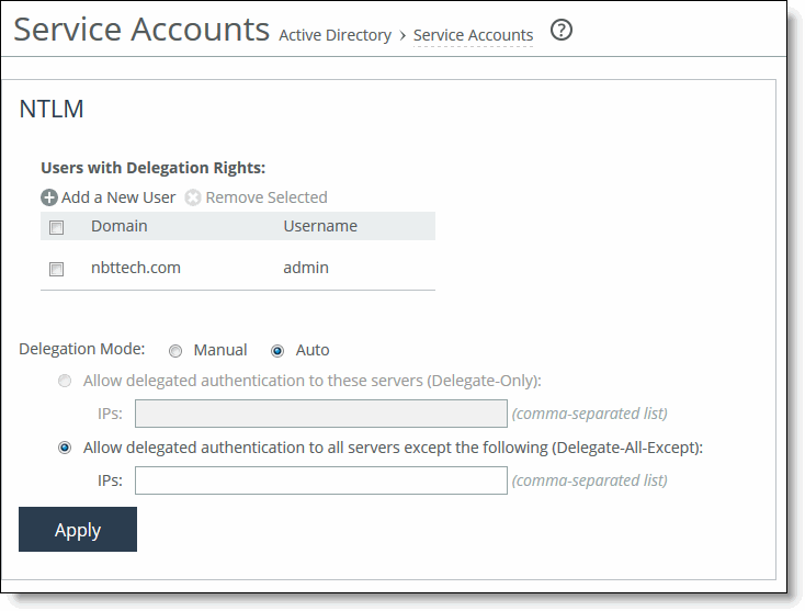 Configuring domain authentication manually