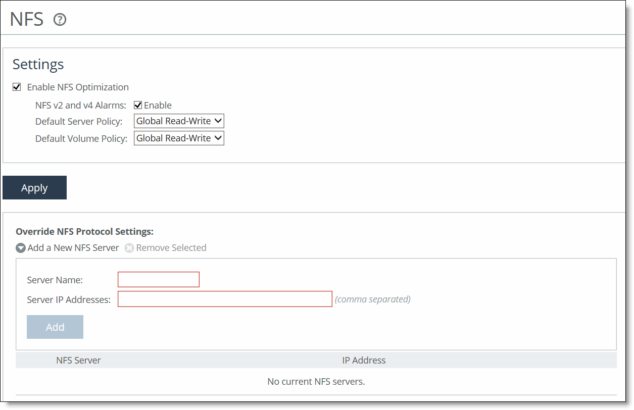 Configuring NFS optimization