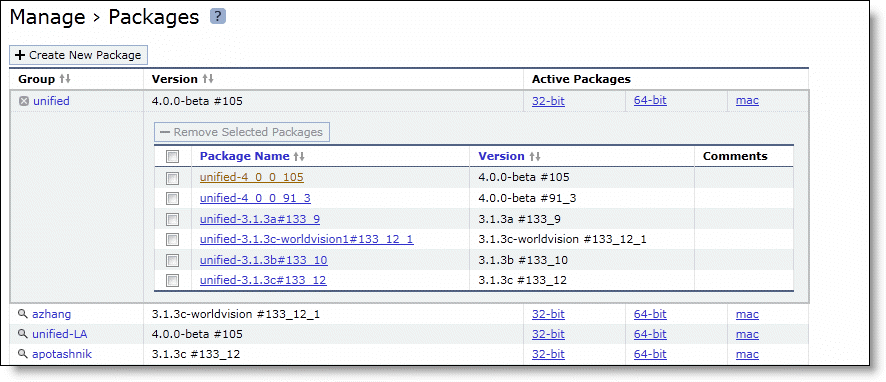 Viewing package details