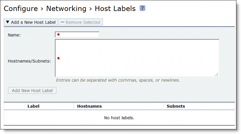 Configuring host labels