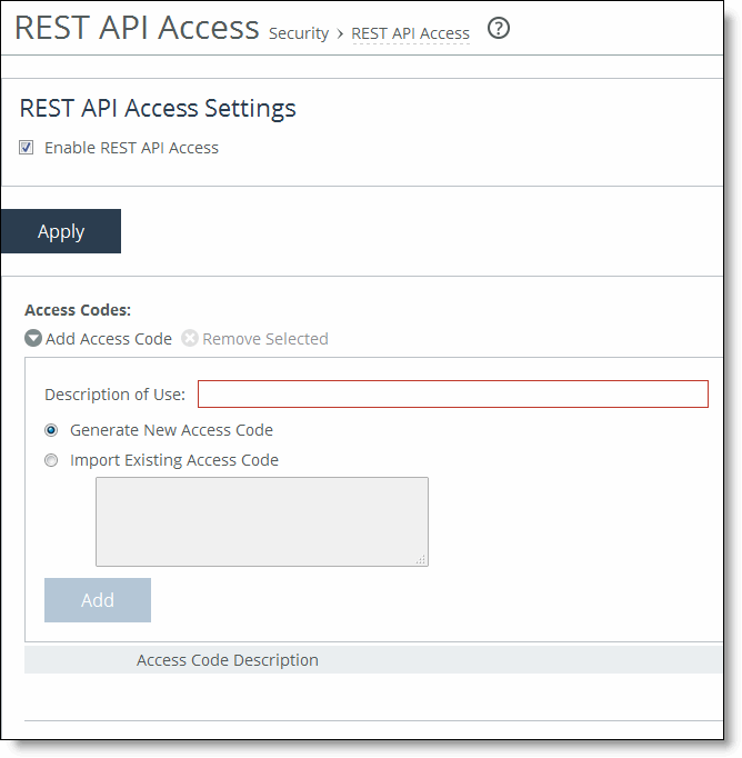 Enabling REST API access