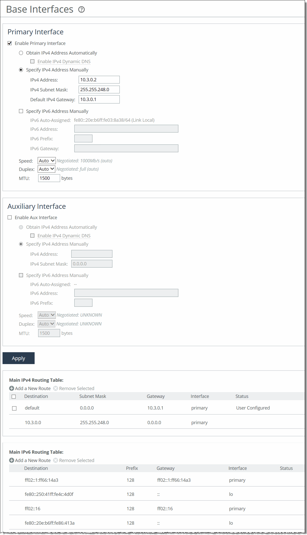 Modifying Host and Network Interface Settings