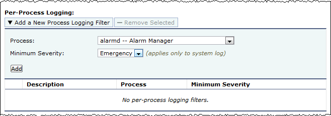 Configuring log settings