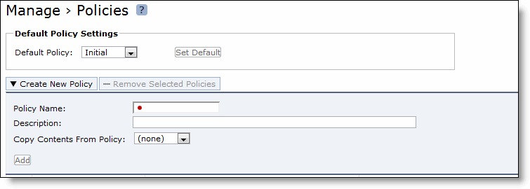 Creating new policies