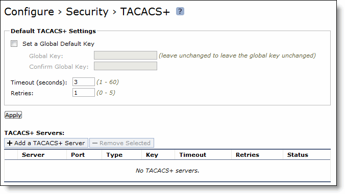 Configuring TACACS+ access